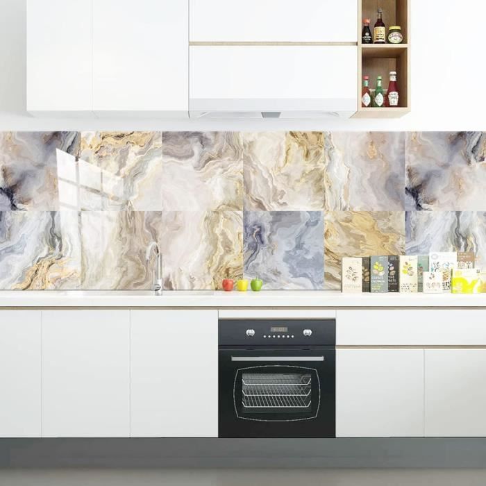 Credence Adhesive Pour Cuisine 10X10 Terrazzo Stickers Cuisine Stickers ...