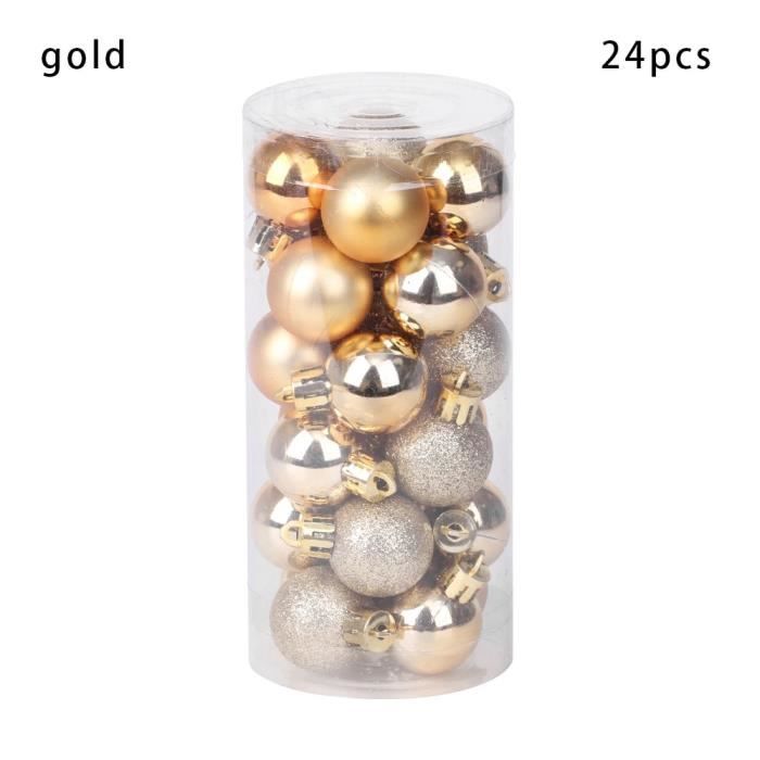 Or 3cm-24pcs 3-4 - 6cm de Noël de Noël décor bauble bauble fête de Noël ...