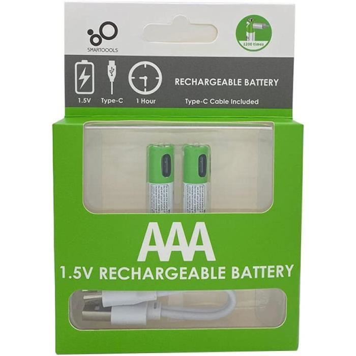 Nouvelle Batterie Rechargeable USB AAA Piles 1.5V 550 MWh Li-ION de ...