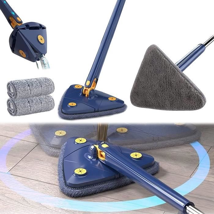 Balai de nettoyage triangulaire réglable rotatif à 180 degrés pour ...