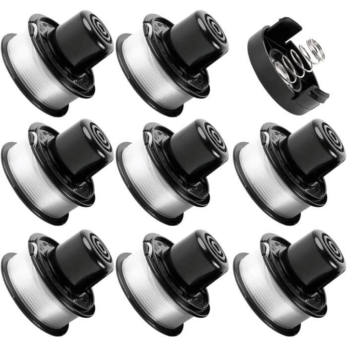 Lot de 8 bobines de fil de rechange pour débroussailleuse Black Decker RS-136-BKP-682378-02 de 6 ...