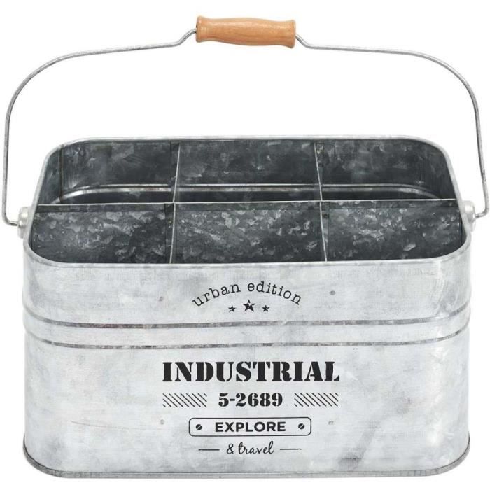 Range couverts - Industriel - Métal - Gris - 15,5 cm de hauteur - 25,5 ...