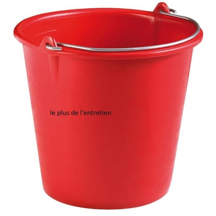 Seau industriel gradué 10L - rouge - Cdiscount Maison