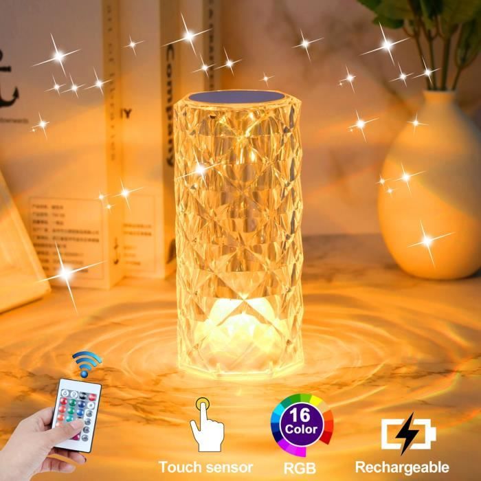 Lampe en cristal LED 16 couleurs, 4 modes USB lampe en cristal avec ... Lampe en cristal LED 16 couleurs, 4 modes USB lampe en cristal avec ...