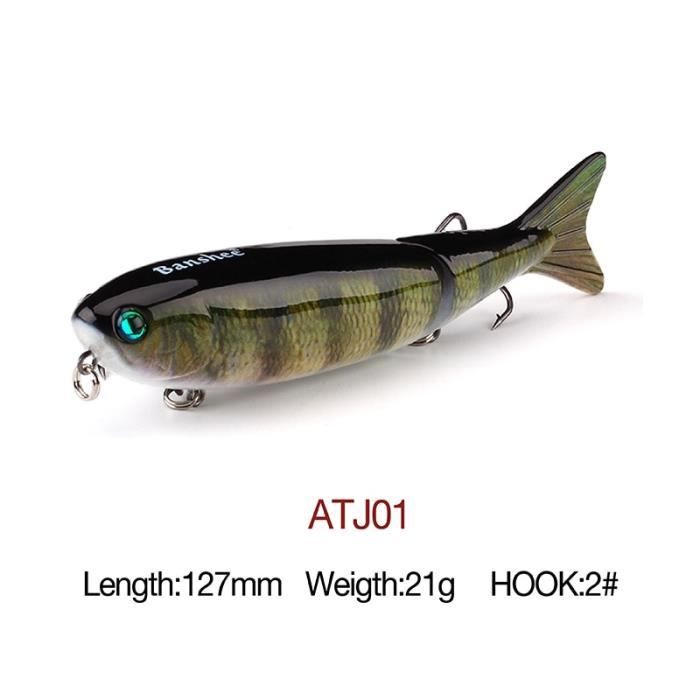 Pêche,leurre flottant rigide composé de 2 sections articulées,appât artificiel Wobbler idéal ...