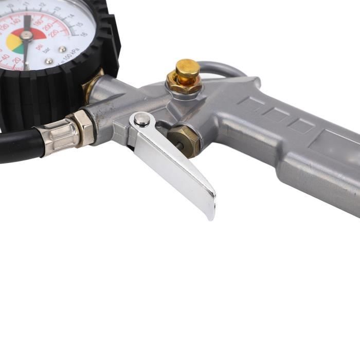 DEX Gonfleur de pneu avec manomètre Gonfleur de pneu avec buse de tête ...