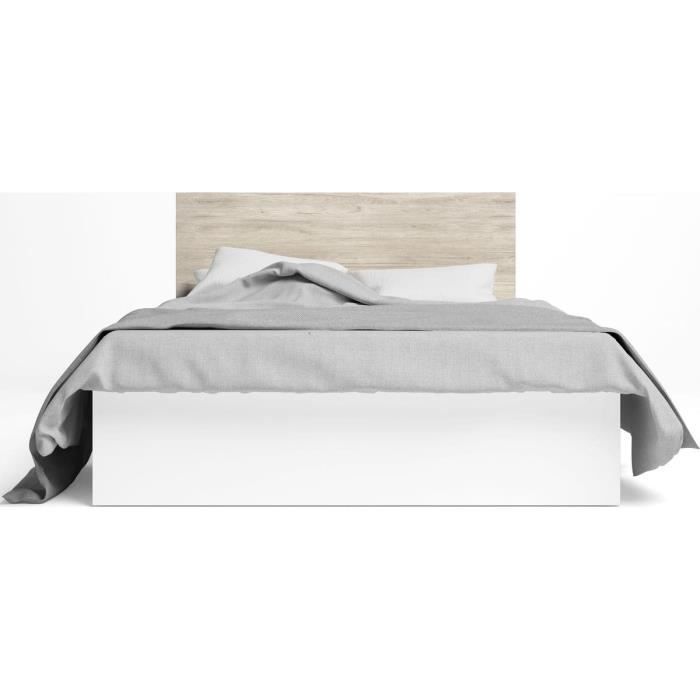 Lit coffre - HOMIFAB - Arizona - 140x190 cm - Blanc - Cdiscount Maison