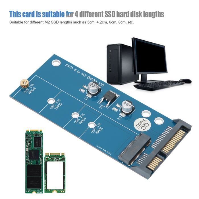 Carte controleur sata NGFF M.2 vers SATA Riser Carte Adaptateur Convertisseur carte Blue Board ...