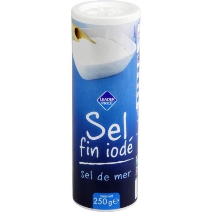 Sel fin iodé 250g Leader Price - Cdiscount Au quotidien