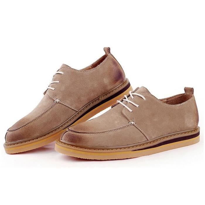 Homme cuir nubuck mocassin chaussures formel flats gris Gris TU ...