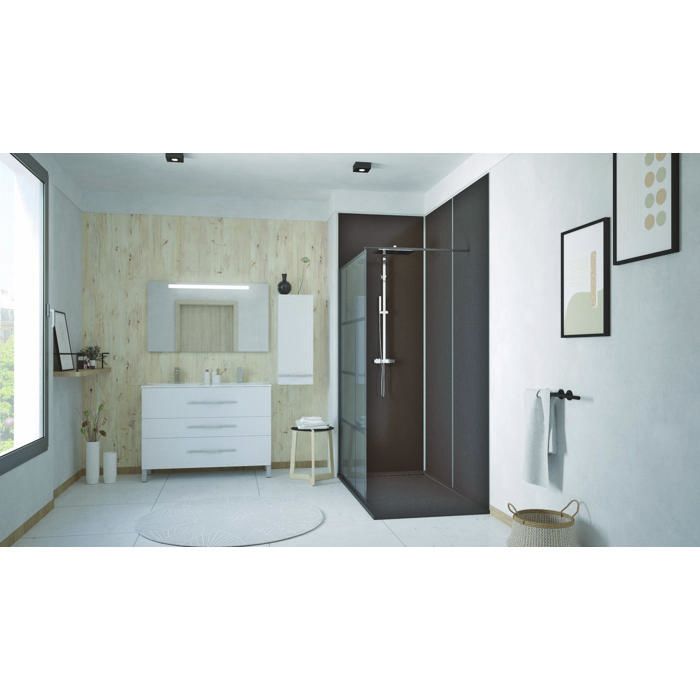 ONDEE ZEN Panneau mural de salle de bain - bicolor - 1,2x2,55m - gris ...