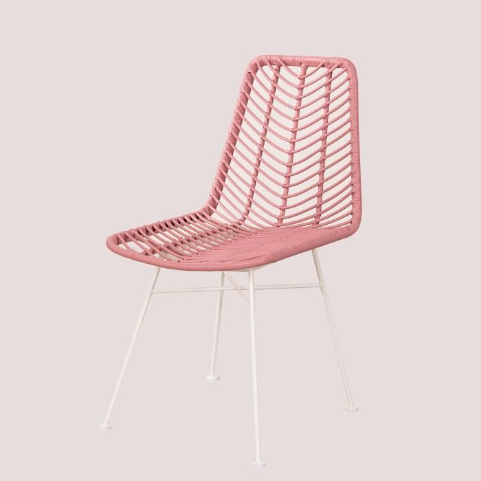 SKLUM Chaise de Jardin en Rotin Gouda Colors Rose Peonia Blanc ...