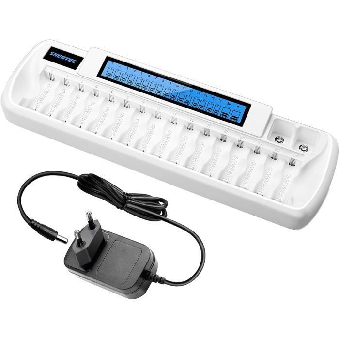 18 Solts Chargeurs de Piles Rechargeable LCD Intelligent Piles Chargeur ...