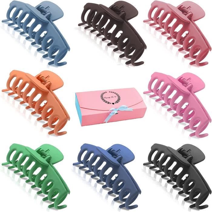 Grosse Pince Cheveux Femme,8 Pièces Pince a Cheveux Femme AntidéRapante ...