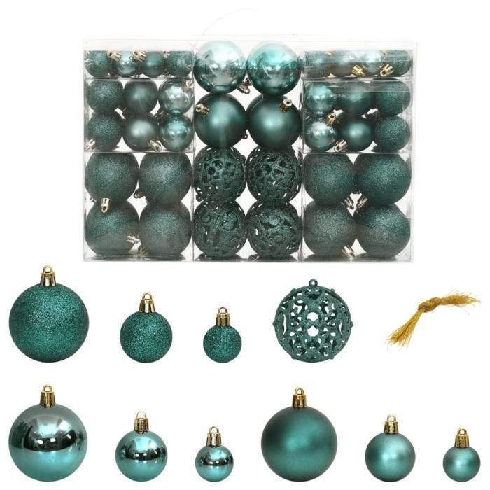 MAD Boules de Noël 100 pcs vert 3 / 4 / 6 cm - MDX29420 - Cdiscount Maison