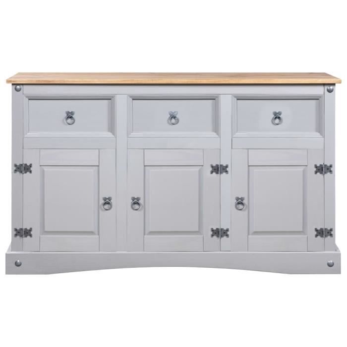 ZJCHAO Buffet Gamme Corona Pin massif mexicain Gris 132x43x78 cm ...