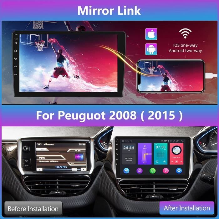 Android Autoradio pour Peugeot 208-2008 2012-2018, 10.1 Pouces ...