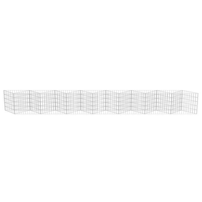 Lisa-Boutique Mur de gabion Acier galvanisé 450 x 30 x 50 cm CQ019 ...