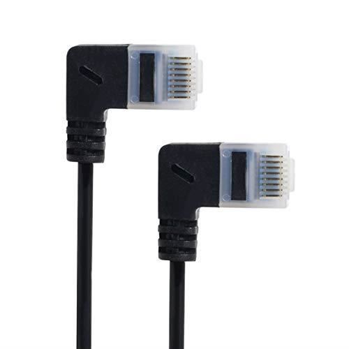 Cablecc Câble Ethernet Cat6 ultra fin RJ45 à angle droit UTP Câble réseau à 90 degrés Cat6a LAN ...