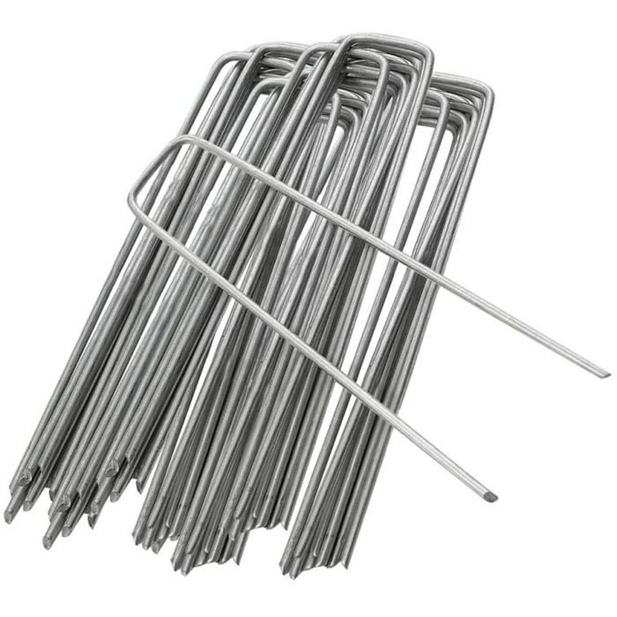 Lot de 50 Piquet Jardin de Fixation en Acier Galvanisé 150 mm/6 ...