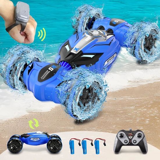 Rc Voiture Télécommandée Tout Terrain Enfants 2.4Ghz 360°Rotation Stunt Etanche 4Wd Voiture ...
