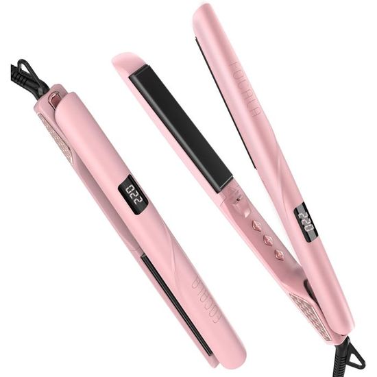 Lisseur Cheveux Fer à lisser：Céramique Ecran LCD - 12 réglages de ...