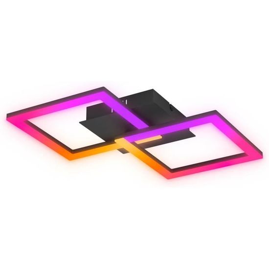Luminaire plafonnier LED RGBIC, lampe de plafond géométrique avec ...