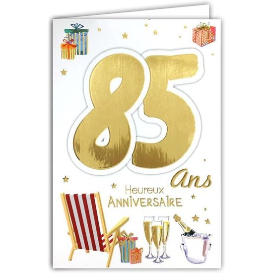 69-2143 Carte Anniversaire 85 Ans Homme Femme - Flutes Bouteille ...