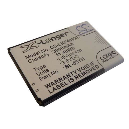 Batterie de remplacement pour téléphone portable LG D830, D850, D850 ...