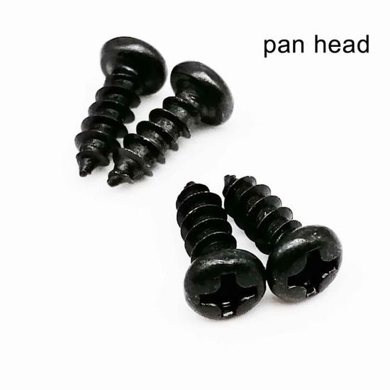 Pan head-M3-16mm -Vis à bois autotaraudeuse en acier noir M1 M1.2 M1.4 M1.7 M2 M2.6 M3 M3.5 ...