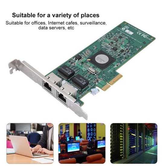 ZJCHAO Carte réseau PCI-E double port 1000Mbps pour serveur Broadcom ...