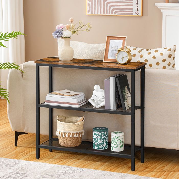 Table Console - HOOBRO - EBF73XG01 - Marron Rustique - Métal - Style ...