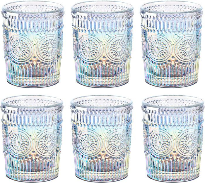 Verres Iridescent Eau Vintage Lot de 6-300ml Verres Boire Colors ...