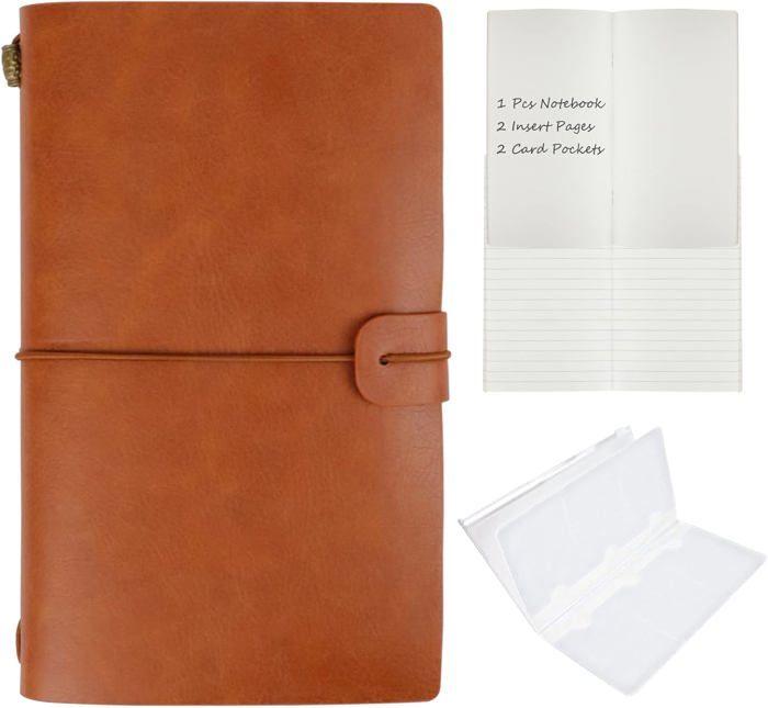 Carnet De Notes Cuir,Carnet De Voyage Avec Fermeture Élastique Et ...