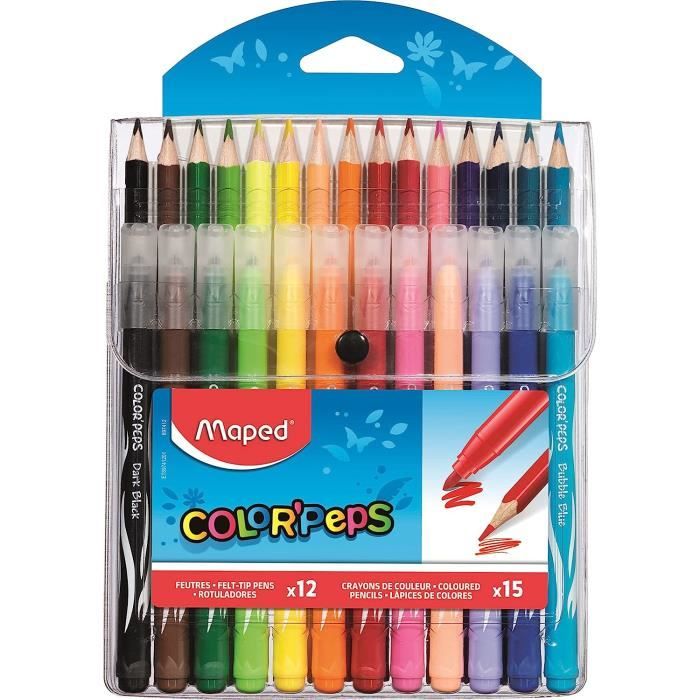 Combo Pack Coloriage Jungle Color'Peps 15 Crayons De Couleur + 12 ...
