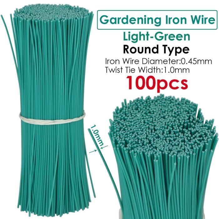 10 cm - Vert-100pcs - Attaches de câble de jardinage rondes, fil de fer ...