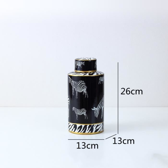 DM - Vase en céramique à carreaux noir et blanc, pot décoratif Vintage ...