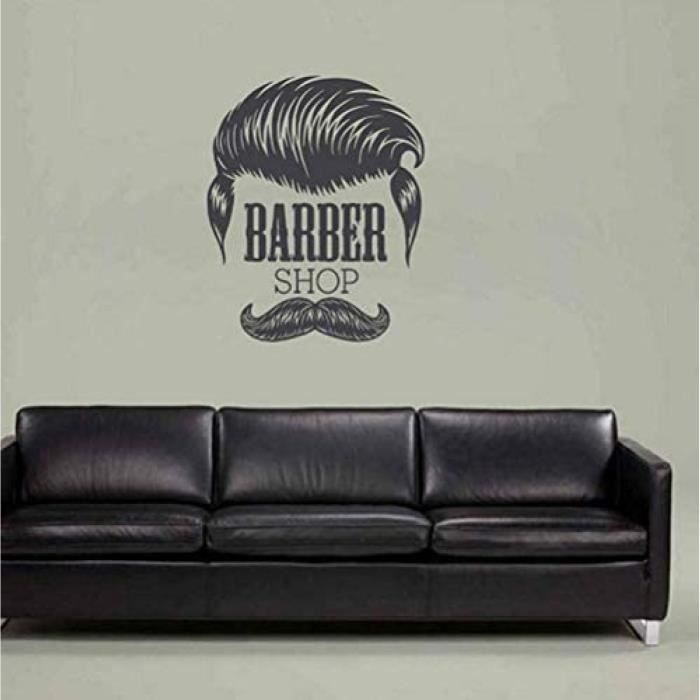 Barbershop Logo Sticker Mural Barber Shop Hipster Coiffure Salon De ...