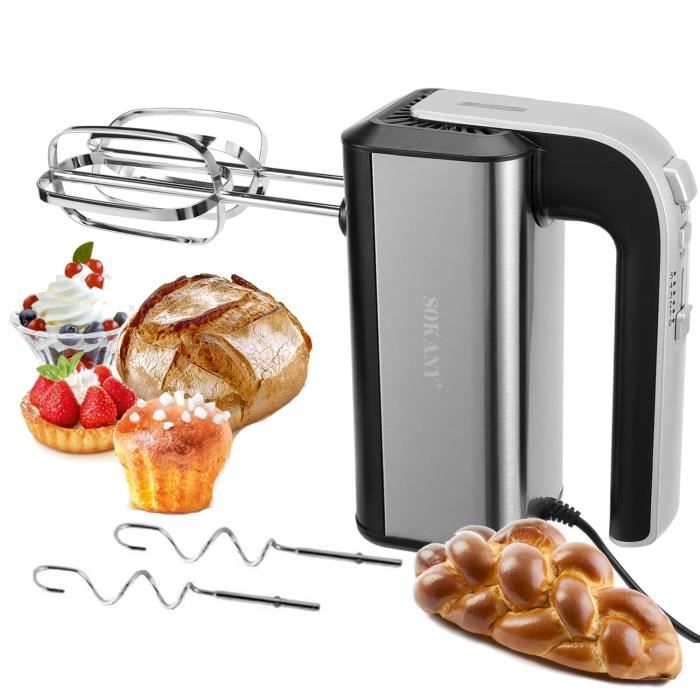 800W Batteur électrique cuisine Batteur à main avec 2 fouets et 2 ...