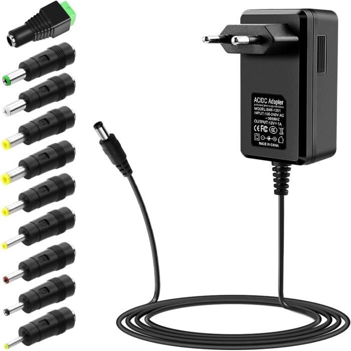 12V Adaptateur D'Alimentation 12W Alimentation Ac100~240V À Dc 12V 1A ...