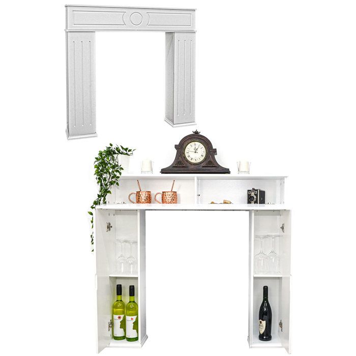 Cheminée décorative avec étagère cachée 107x100cm - DUNEDESIGN - Blanc ...