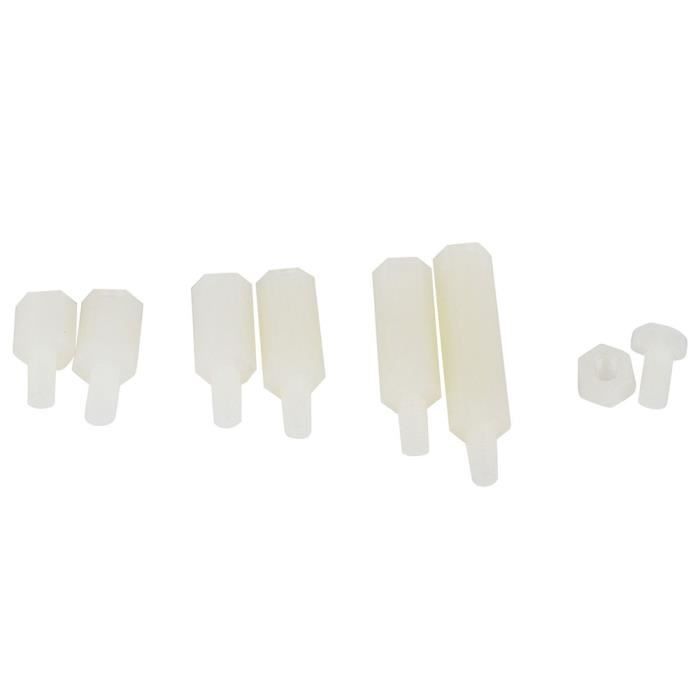 EJ.life entretoise mâle femelle 180 pcs boîte M3 Nylon Vis Écrou Mâle ...