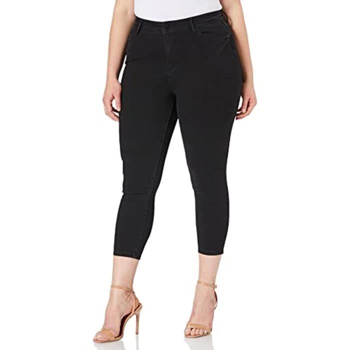 Jeans Jean court super skinny taille mi-haute Noir - Cdiscount Prêt-à ...