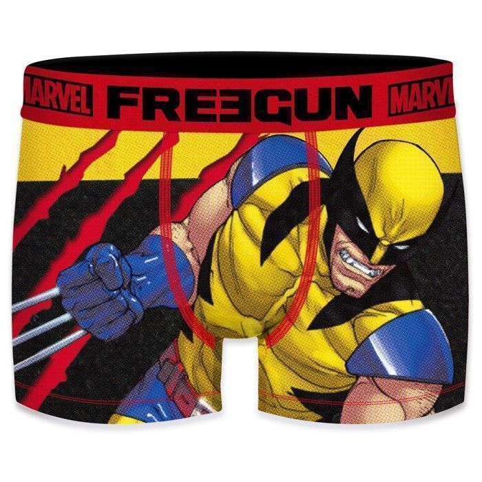 Boxer Homme Wolverine - FREEGUN - X-MEN - Confort Respirant - Jaune ...
