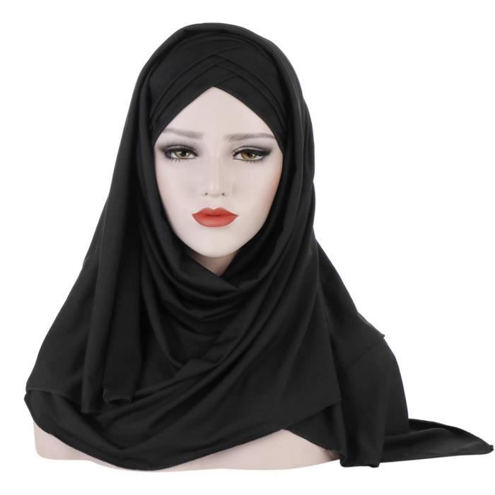 Musulman instand châle jersey hijab écharpe islamique femelle doux ...