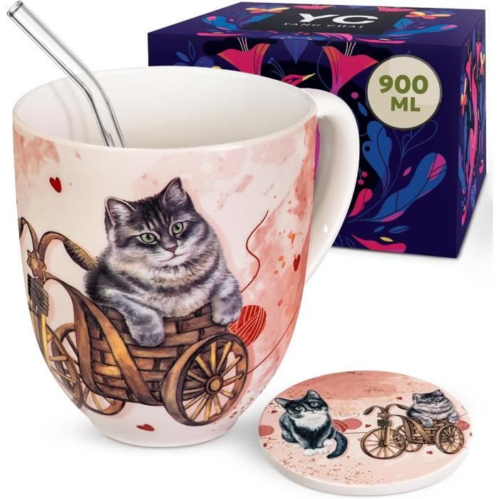 Tasse Jumbo 900Ml Grande Tasse À Thé En Porcelaine D'Os Tasse Xxl Set ...