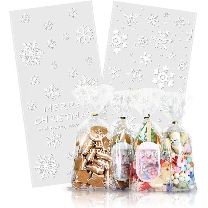 Sachet Plastique Transparent Noel 100 Sachet Biscuit Noel Sachet Bonbon ...