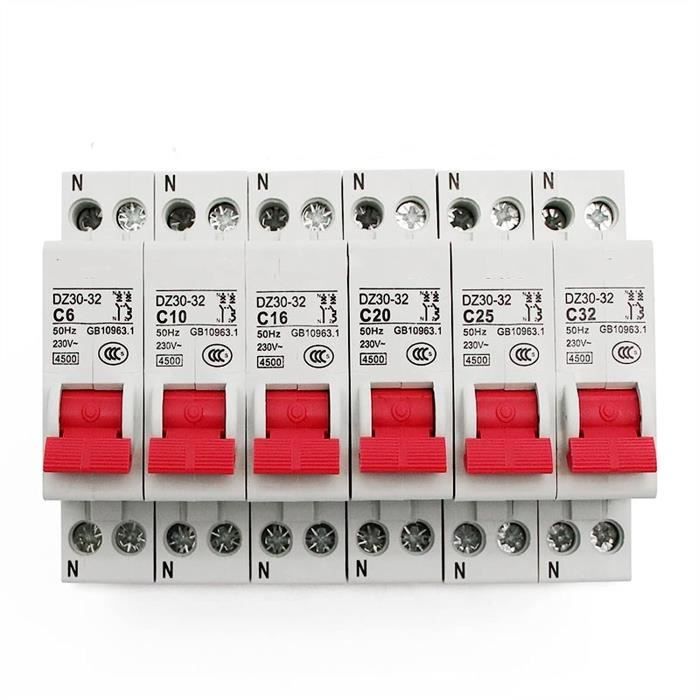 Disjoncteur Dz30-32 Dpn 1P + N Mini Disjoncteur Mcb 6A 10A 16A 20A 25A 32A Din Rail Montout ...