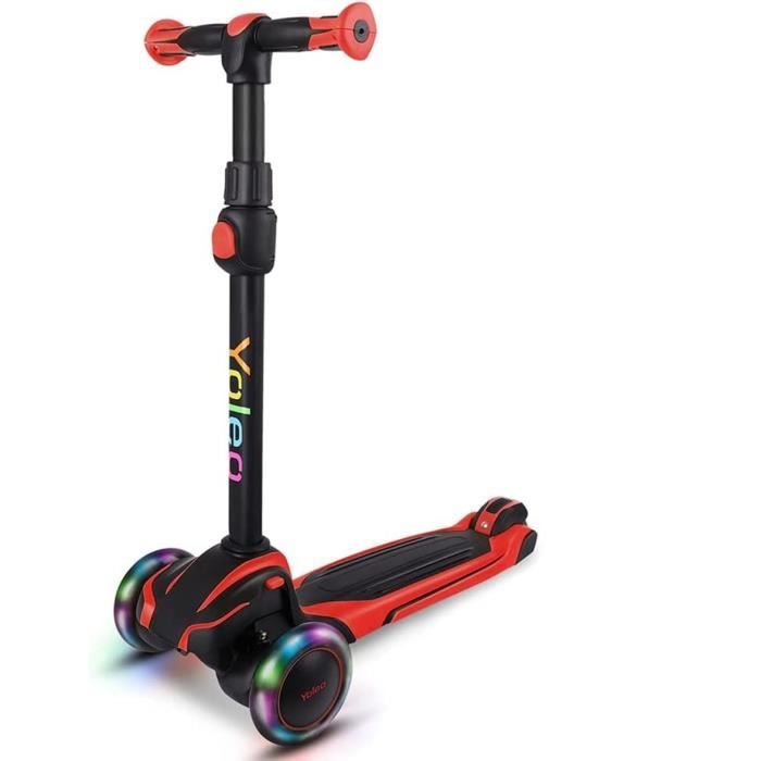 YOLEO Trottinette Enfant Garçon Fille Pliable Hauteur Réglable 4 Roues ...