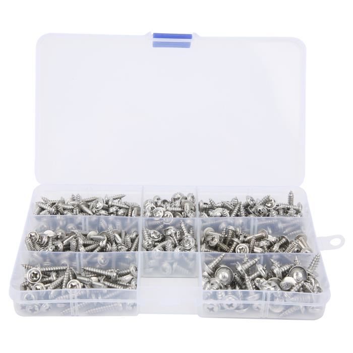 Zerone Vis taraudeuse 340pcs vis en acier inoxydable vis ...